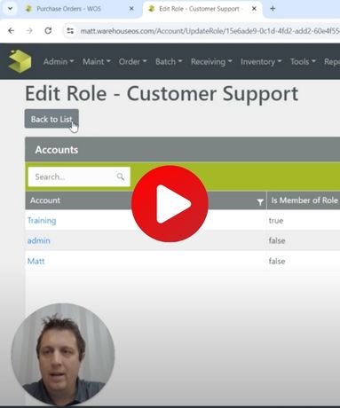 Tutorial - Setting Up Account Roles - Warehouse OS
